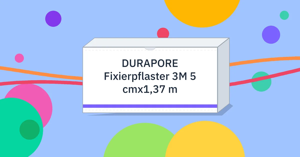 Symbolbild: Packung mit der Aufschrift DURAPORE Fixierpflaster 3M 5 cmx1,37 m (PZN 19883002) – Verfügbarkeit und Bezug in Apotheken in Frankfurt am Main