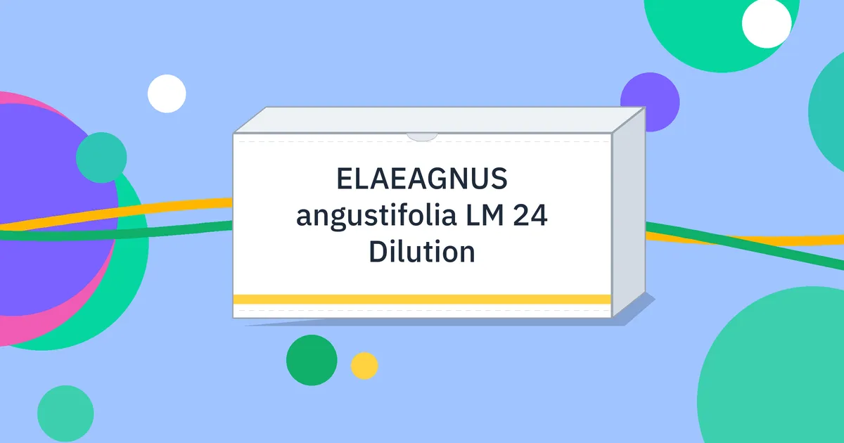 Symbolbild: Packung mit der Aufschrift ELAEAGNUS angustifolia LM 24 Dilution (PZN 13469460) – Verfügbarkeit und Bezug in Apotheken in Frankfurt am Main