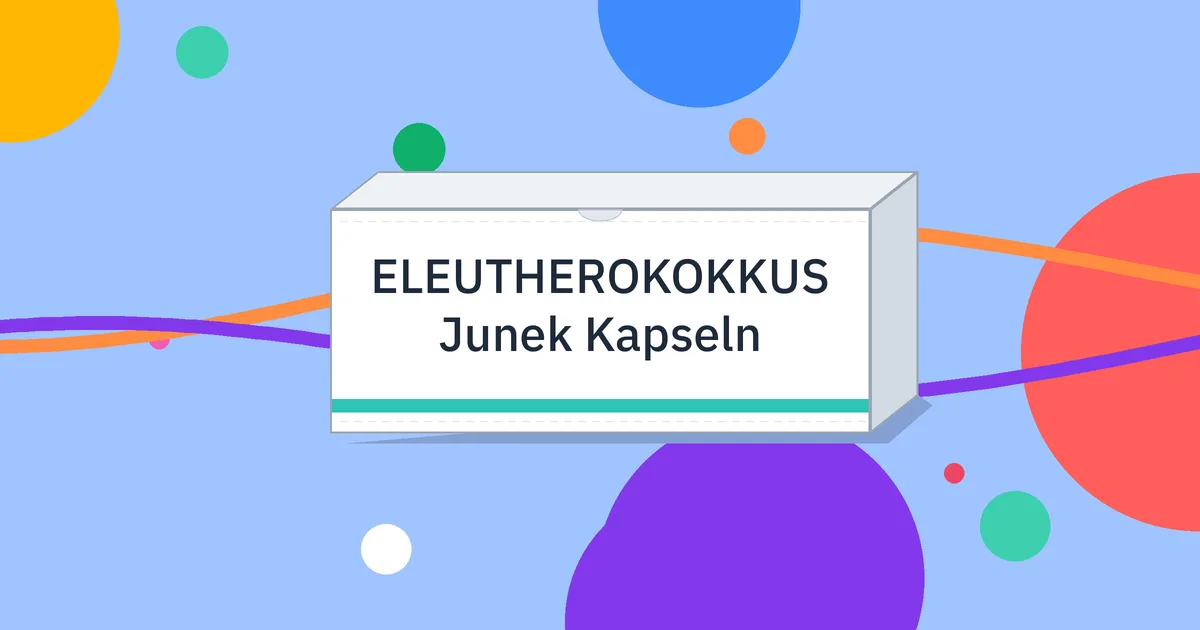 Symbolbild: Packung mit der Aufschrift ELEUTHEROKOKKUS Junek Kapseln (PZN 10396200) – Verfügbarkeit und Bezug in Apotheken in Frankfurt am Main