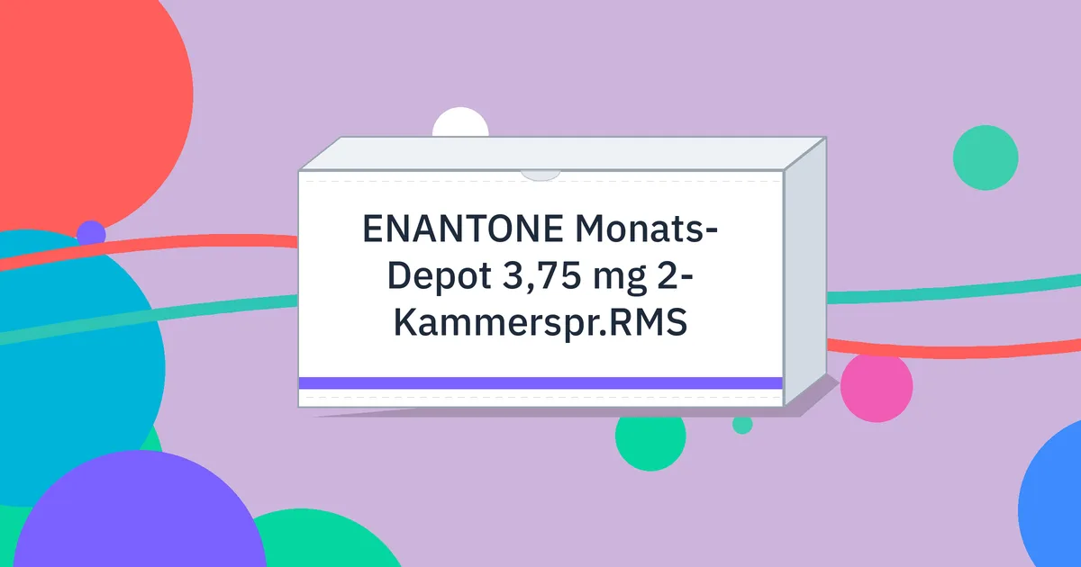 Symbolbild: Packung mit der Aufschrift ENANTONE Monats-Depot 3,75 mg 2-Kammerspr.RMS (PZN 11229651) – Verfügbarkeit und Bezug in Apotheken in Frankfurt am Main