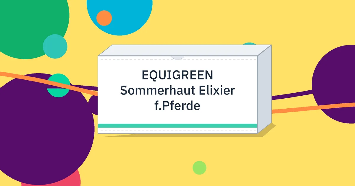 Symbolbild: Packung mit der Aufschrift EQUIGREEN Sommerhaut Elixier f.Pferde (PZN 17537129) – Verfügbarkeit und Bezug in Apotheken in Frankfurt am Main
