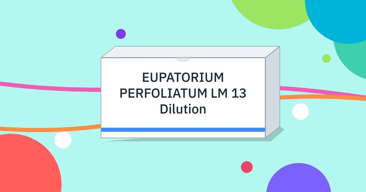 Symbolbild: Packung mit der Aufschrift EUPATORIUM PERFOLIATUM LM 13 Dilution (PZN 12846222) – Verfügbarkeit und Bezug in Apotheken in Frankfurt am Main