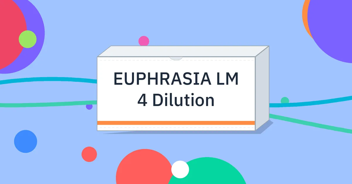 Symbolbild: Packung mit der Aufschrift EUPHRASIA LM 4 Dilution (PZN 12846564) – Verfügbarkeit und Bezug in Apotheken in Frankfurt am Main