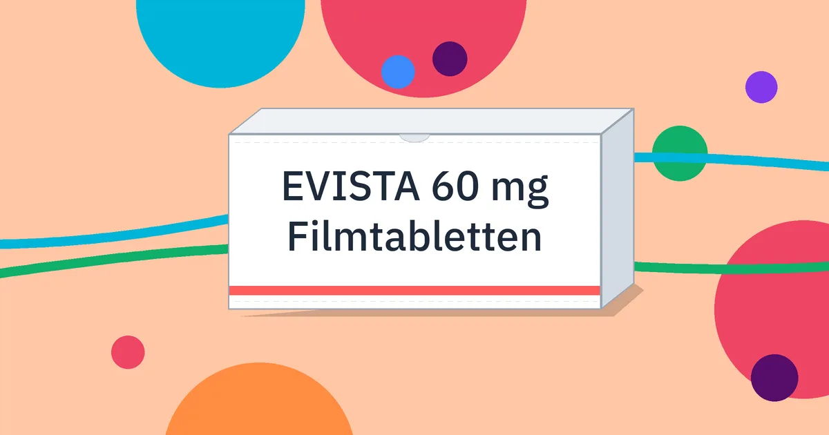 Symbolbild: Packung mit der Aufschrift EVISTA 60 mg Filmtabletten (PZN 01603775) – Verfügbarkeit und Bezug in Apotheken in Frankfurt am Main