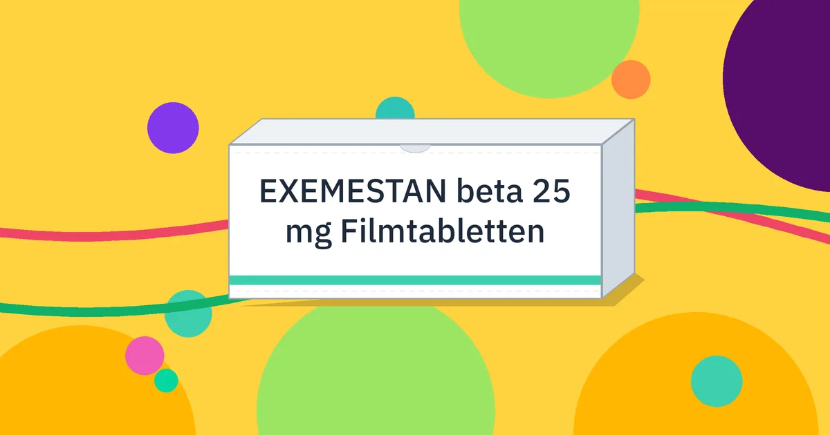 Symbolbild: Packung mit der Aufschrift EXEMESTAN beta 25 mg Filmtabletten (PZN 08411004) – Verfügbarkeit und Bezug in Apotheken in Frankfurt am Main