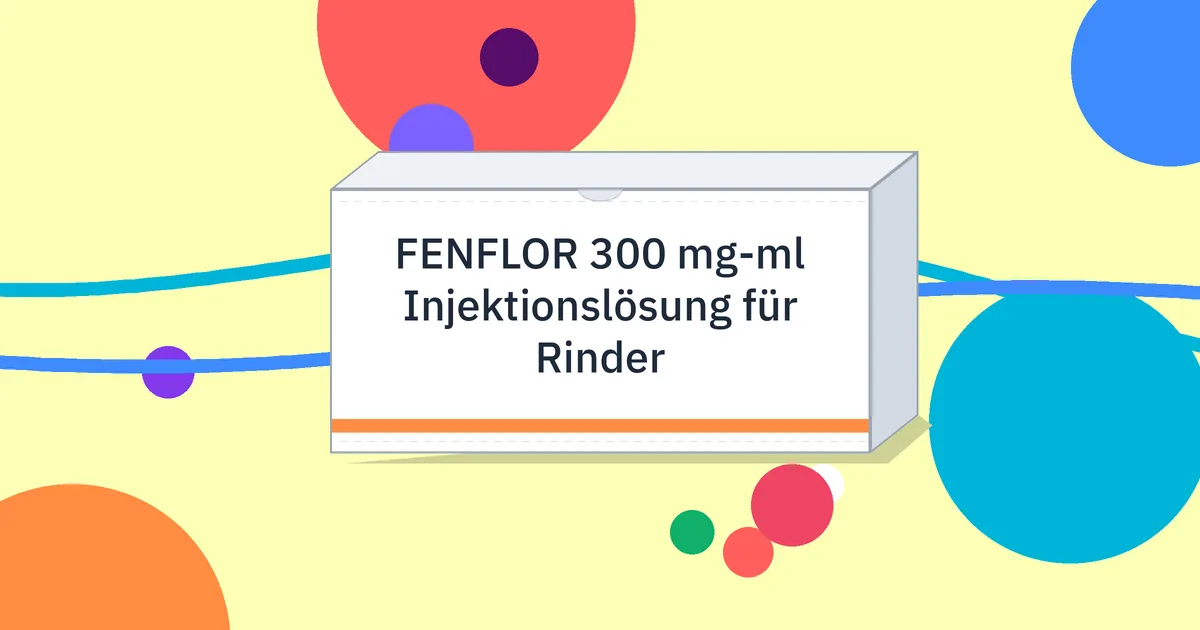 Symbolbild: Packung mit der Aufschrift FENFLOR 300 mg-ml Injektionslösung für Rinder (PZN 10744003) – Verfügbarkeit und Bezug in Apotheken in Frankfurt am Main