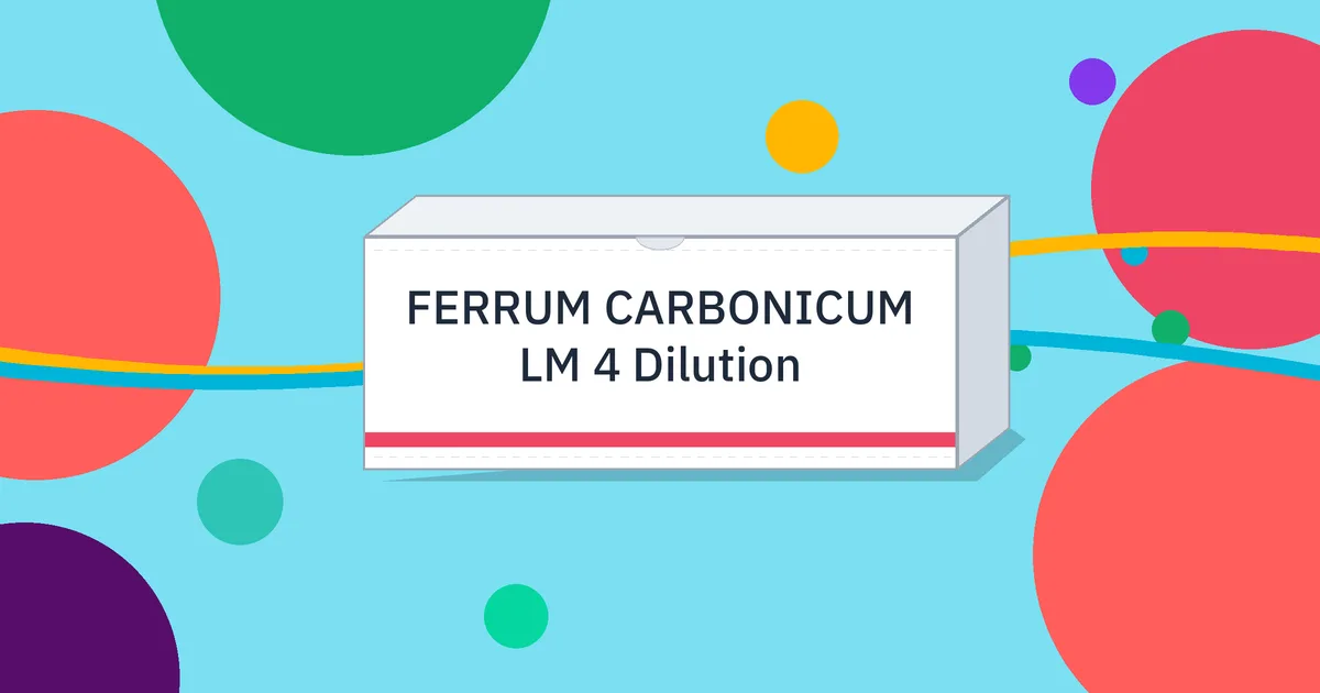 Symbolbild: Packung mit der Aufschrift FERRUM CARBONICUM LM 4 Dilution (PZN 12847865) – Verfügbarkeit und Bezug in Apotheken in Frankfurt am Main