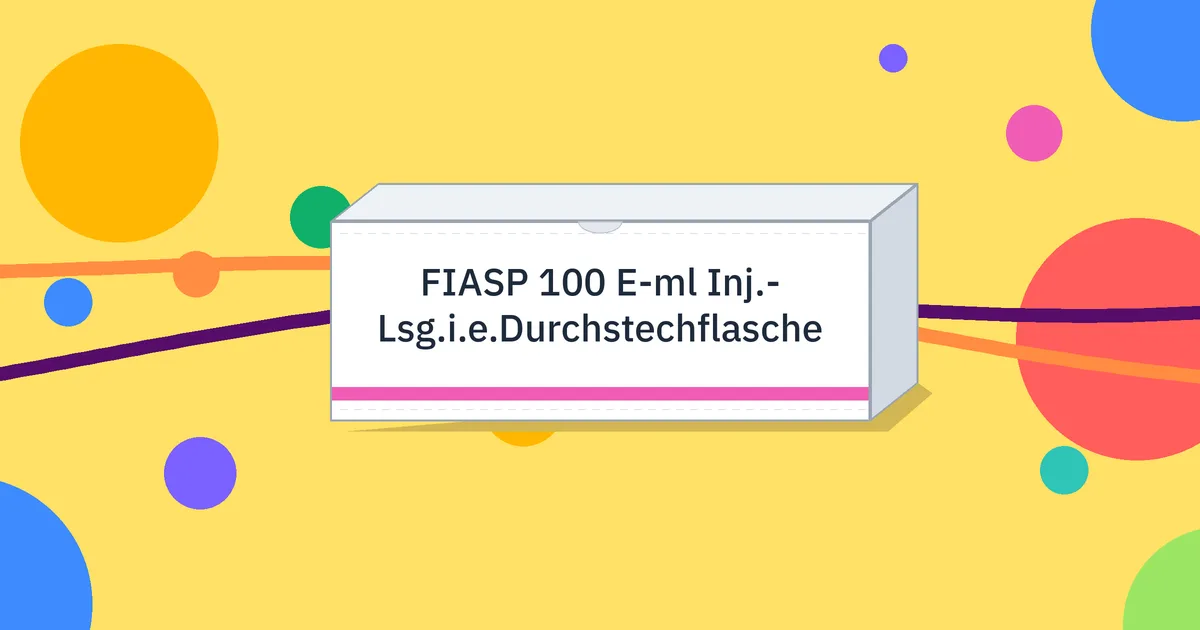 Symbolbild: Packung mit der Aufschrift FIASP 100 E-ml Inj.-Lsg.i.e.Durchstechflasche (PZN 13719129) – Verfügbarkeit und Bezug in Apotheken in Frankfurt am Main