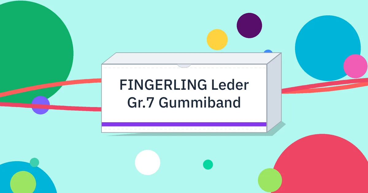 Symbolbild: Packung mit der Aufschrift FINGERLING Leder Gr.7 Gummiband (PZN 01962273) – Verfügbarkeit und Bezug in Apotheken in Frankfurt am Main