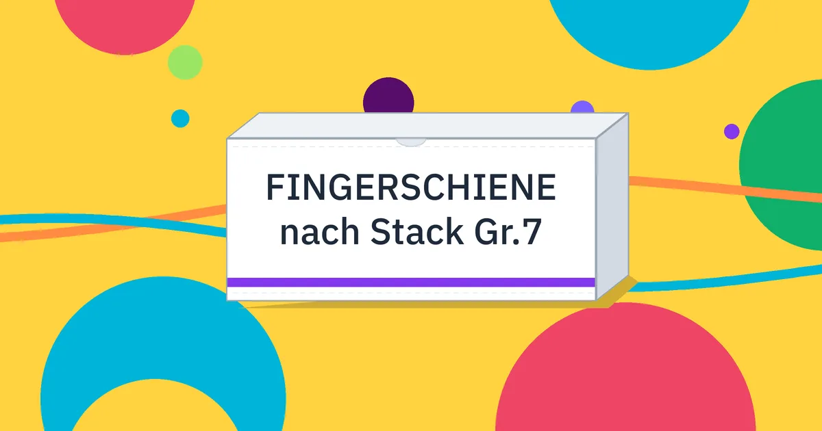 Symbolbild: Packung mit der Aufschrift FINGERSCHIENE nach Stack Gr.7 (PZN 03854702) – Verfügbarkeit und Bezug in Apotheken in Frankfurt am Main