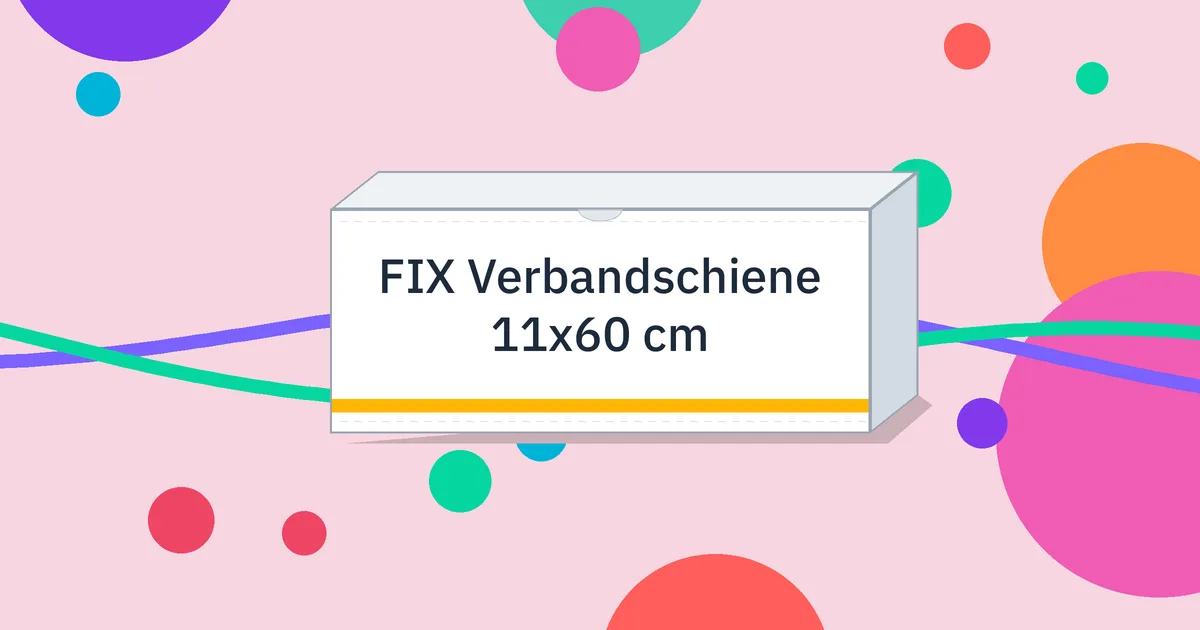 Symbolbild: Packung mit der Aufschrift FIX Verbandschiene 11x60 cm (PZN 06992623) – Verfügbarkeit und Bezug in Apotheken in Frankfurt am Main