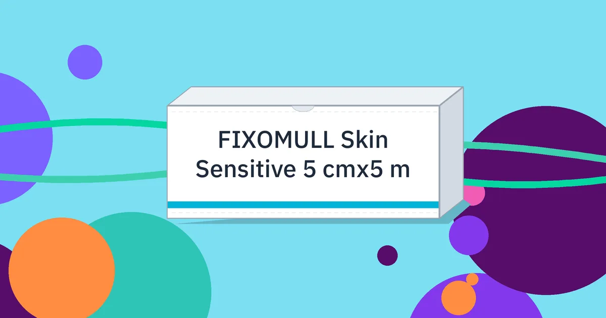 Symbolbild: Packung mit der Aufschrift FIXOMULL Skin Sensitive 5 cmx5 m (PZN 20139800) – Verfügbarkeit und Bezug in Apotheken in Frankfurt am Main