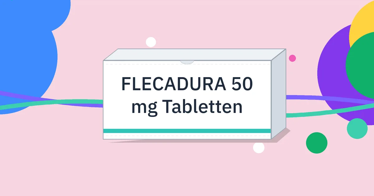 Symbolbild: Packung mit der Aufschrift FLECADURA 50 mg Tabletten (PZN 02262187) – Verfügbarkeit und Bezug in Apotheken in Frankfurt am Main