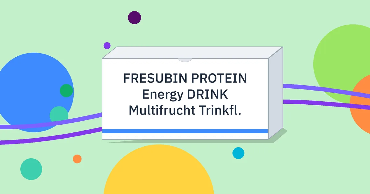 Symbolbild: Packung mit der Aufschrift FRESUBIN PROTEIN Energy DRINK Multifrucht Trinkfl. (PZN 06698792) – Verfügbarkeit und Bezug in Apotheken in Frankfurt am Main