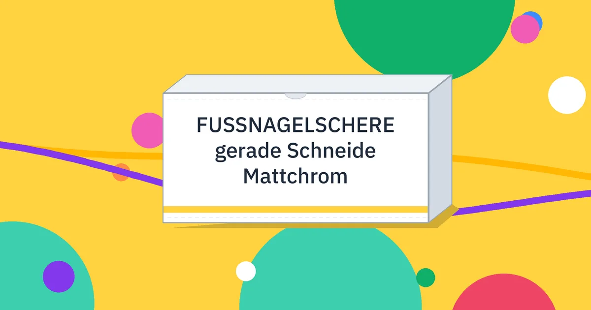 Symbolbild: Packung mit der Aufschrift FUSSNAGELSCHERE gerade Schneide Mattchrom (PZN 00013942) – Verfügbarkeit und Bezug in Apotheken in Frankfurt am Main