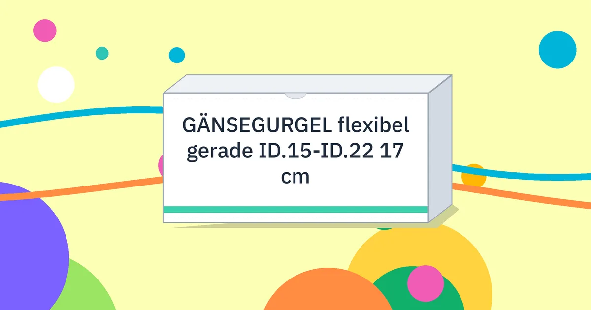 Symbolbild: Packung mit der Aufschrift GÄNSEGURGEL flexibel gerade ID.15-ID.22 17 cm (PZN 16159926) – Verfügbarkeit und Bezug in Apotheken in Frankfurt am Main