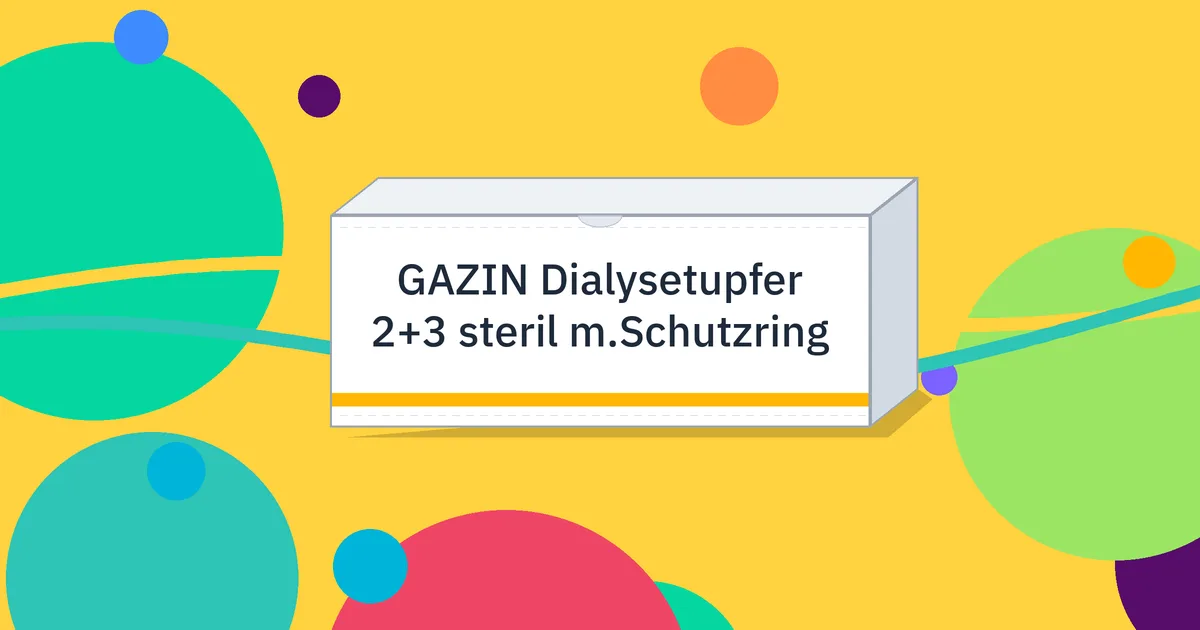 Symbolbild: Packung mit der Aufschrift GAZIN Dialysetupfer 2+3 steril m.Schutzring (PZN 01232238) – Verfügbarkeit und Bezug in Apotheken in Frankfurt am Main