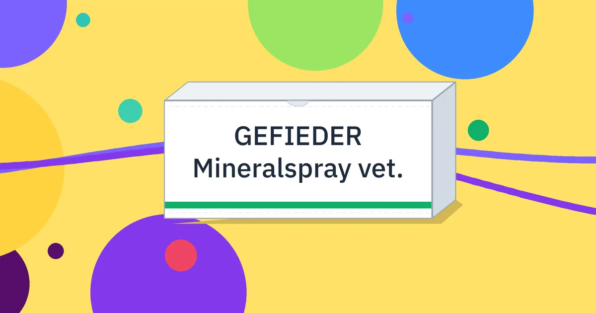 Symbolbild: Packung mit der Aufschrift GEFIEDER Mineralspray vet. (PZN 06462701) – Verfügbarkeit und Bezug in Apotheken in Frankfurt am Main