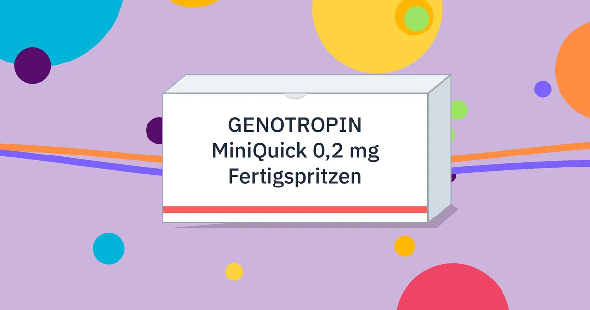 Symbolbild: Packung mit der Aufschrift GENOTROPIN MiniQuick 0,2 mg Fertigspritzen (PZN 08630580) – Verfügbarkeit und Bezug in Apotheken in Frankfurt am Main