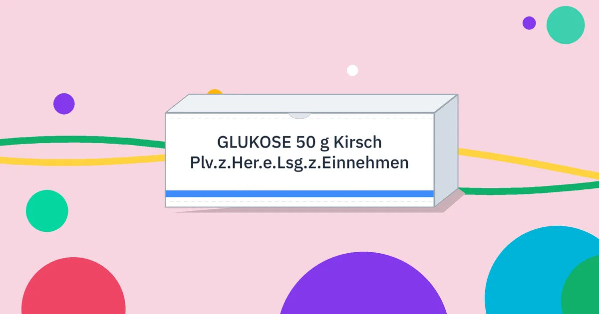 Symbolbild: Packung mit der Aufschrift GLUKOSE 50 g Kirsch Plv.z.Her.e.Lsg.z.Einnehmen (PZN 11540018) – Verfügbarkeit und Bezug in Apotheken in Frankfurt am Main