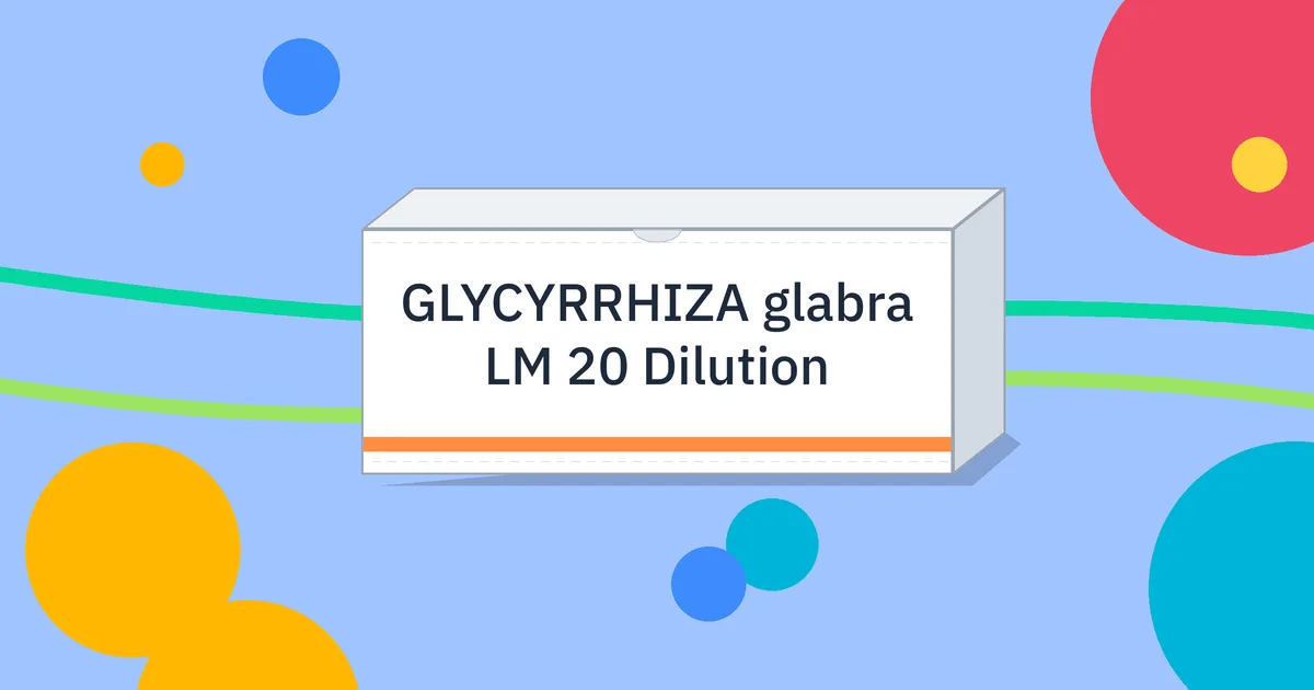 Symbolbild: Packung mit der Aufschrift GLYCYRRHIZA glabra LM 20 Dilution (PZN 12880934) – Verfügbarkeit und Bezug in Apotheken in Frankfurt am Main
