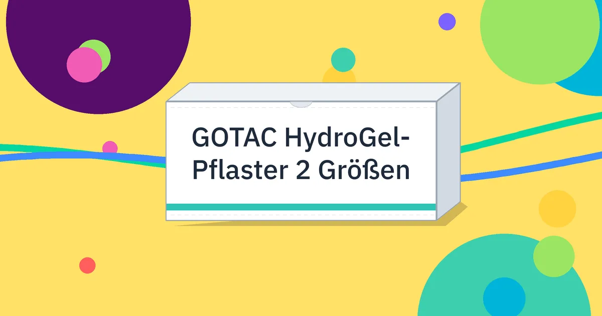 Symbolbild: Packung mit der Aufschrift GOTAC HydroGel-Pflaster 2 Größen (PZN 02033311) – Verfügbarkeit und Bezug in Apotheken in Frankfurt am Main