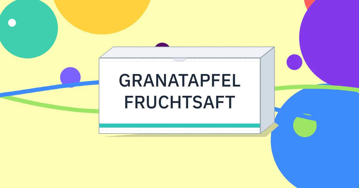 Symbolbild: Packung mit der Aufschrift GRANATAPFEL FRUCHTSAFT (PZN 04812077) – Verfügbarkeit und Bezug in Apotheken in Frankfurt am Main