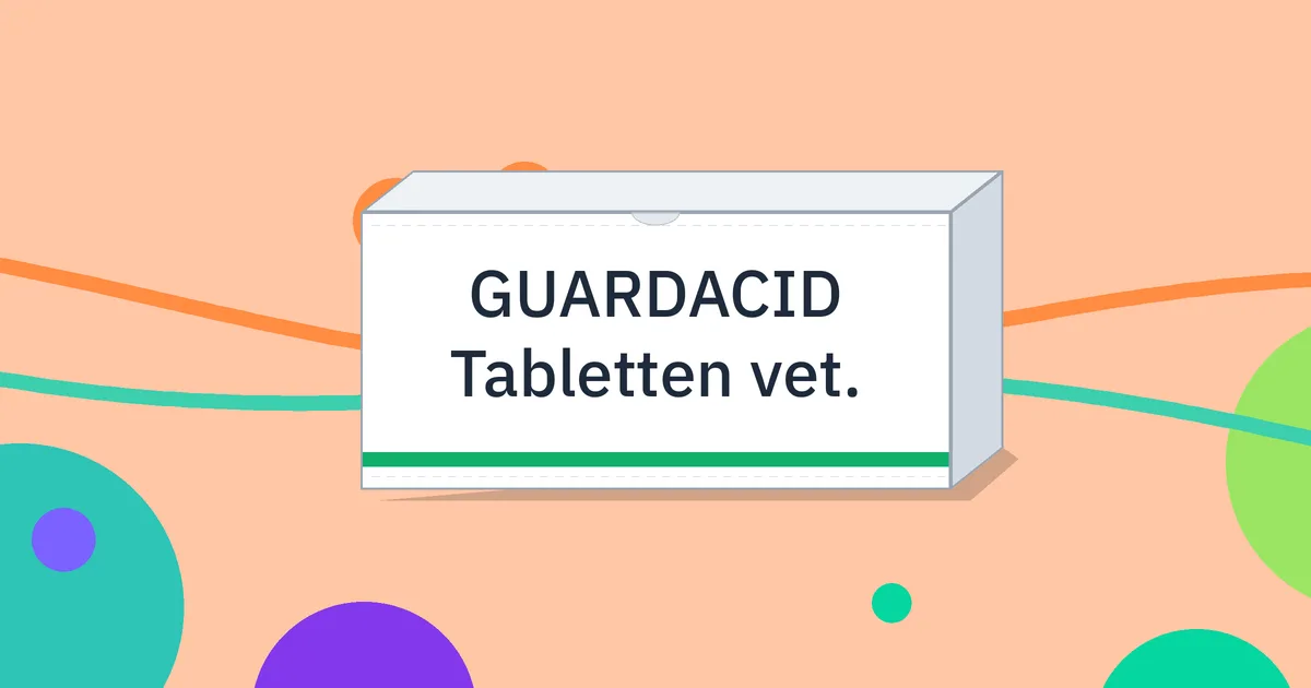 Symbolbild: Packung mit der Aufschrift GUARDACID Tabletten vet. (PZN 04089540) – Verfügbarkeit und Bezug in Apotheken in Frankfurt am Main