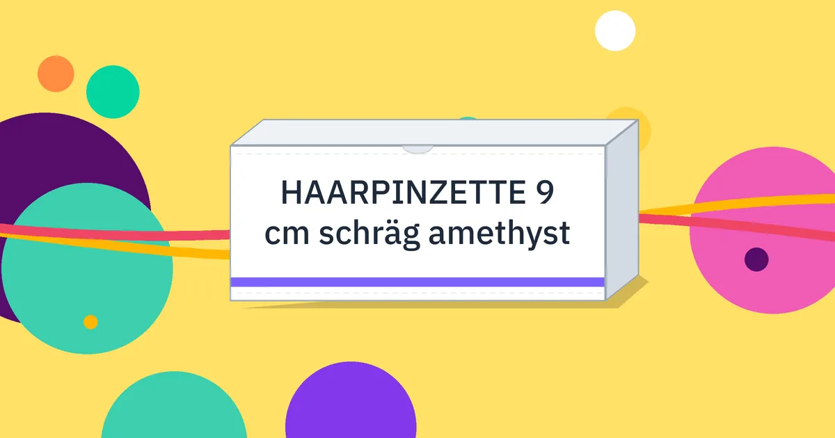 Symbolbild: Packung mit der Aufschrift HAARPINZETTE 9 cm schräg amethyst (PZN 20320132) – Verfügbarkeit und Bezug in Apotheken in Frankfurt am Main