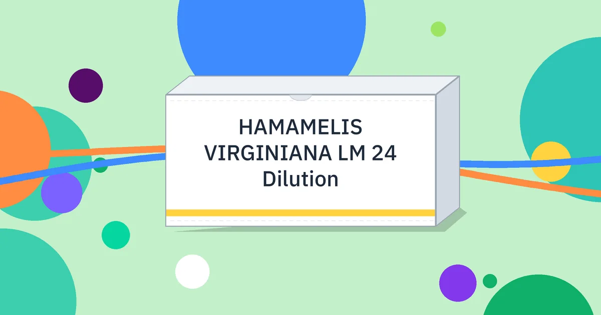 Symbolbild: Packung mit der Aufschrift HAMAMELIS VIRGINIANA LM 24 Dilution (PZN 12884524) – Verfügbarkeit und Bezug in Apotheken in Frankfurt am Main