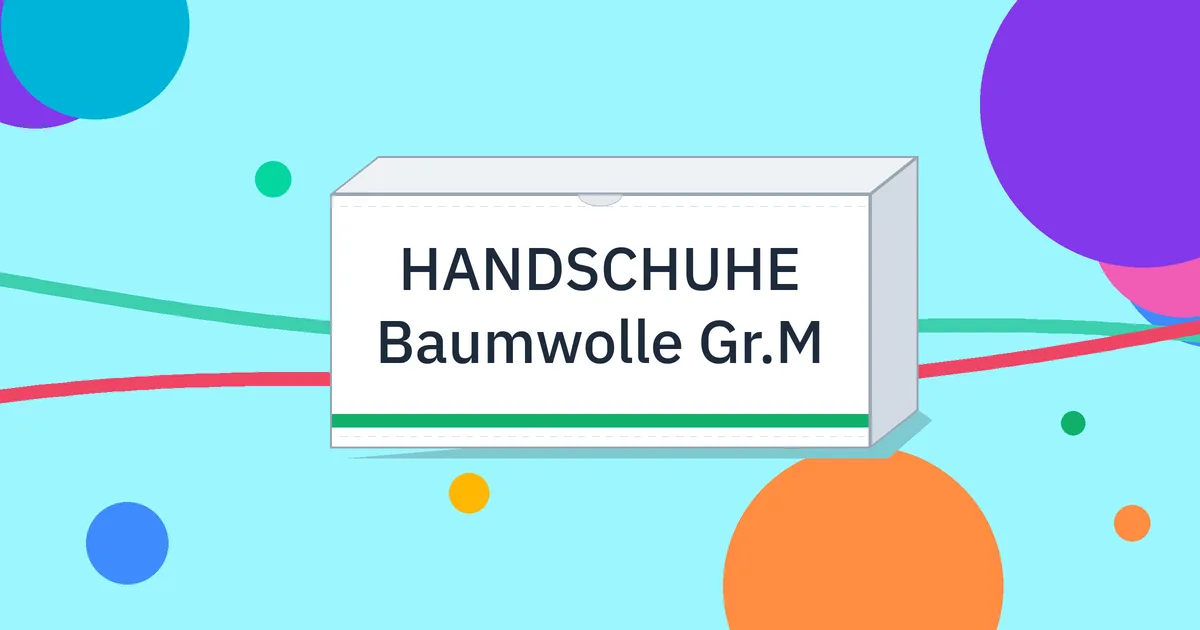 Symbolbild: Packung mit der Aufschrift HANDSCHUHE Baumwolle Gr.M (PZN 08761164) – Verfügbarkeit und Bezug in Apotheken in Frankfurt am Main