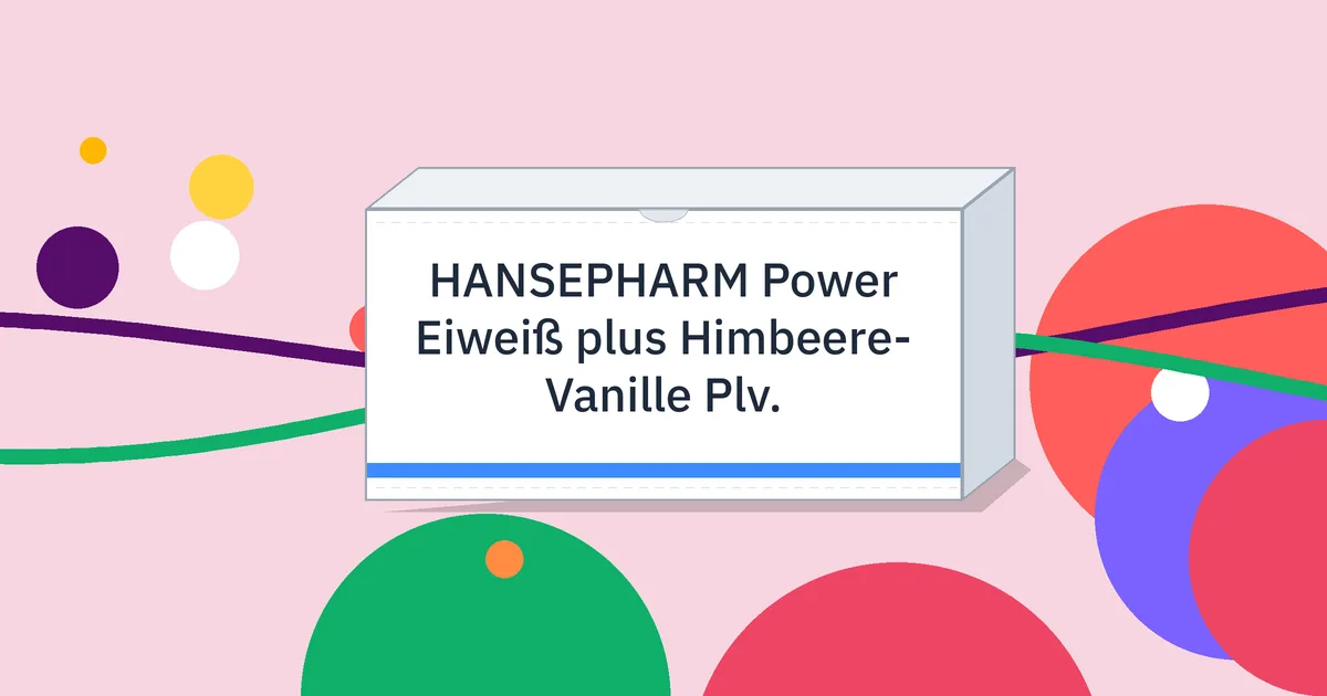 Symbolbild: Packung mit der Aufschrift HANSEPHARM Power Eiweiß plus Himbeere-Vanille Plv. (PZN 11537884) – Verfügbarkeit und Bezug in Apotheken in Frankfurt am Main