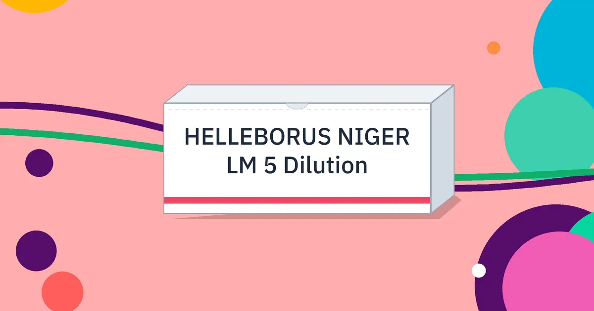 Symbolbild: Packung mit der Aufschrift HELLEBORUS NIGER LM 5 Dilution (PZN 12886138) – Verfügbarkeit und Bezug in Apotheken in Frankfurt am Main