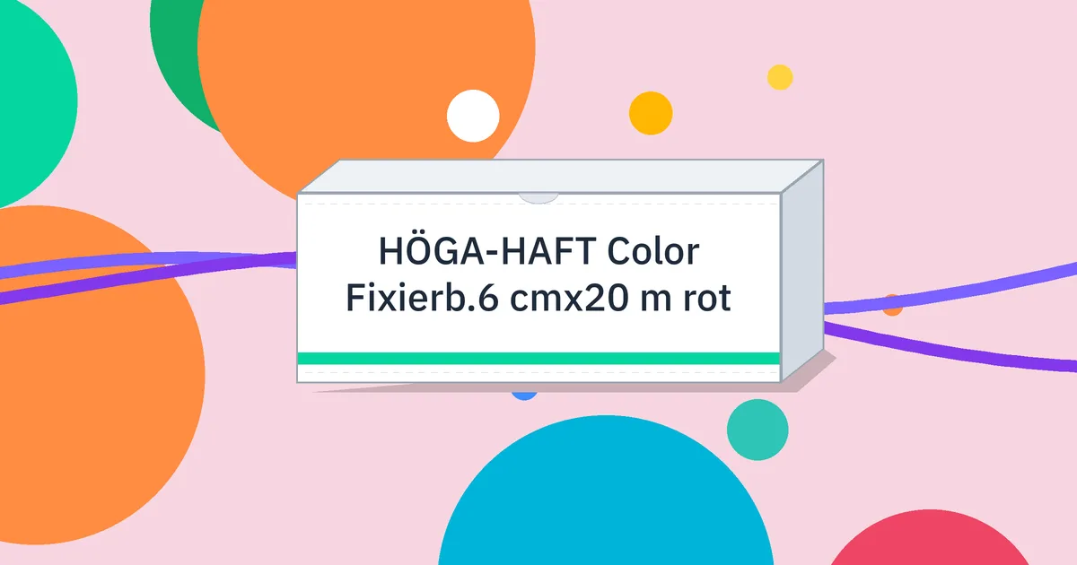 Symbolbild: Packung mit der Aufschrift HÖGA-HAFT Color Fixierb.6 cmx20 m rot (PZN 11521400) – Verfügbarkeit und Bezug in Apotheken in Frankfurt am Main