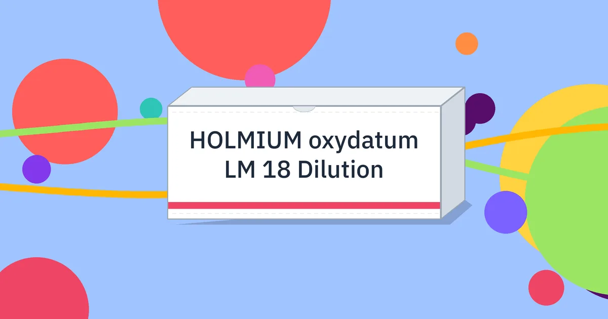 Symbolbild: Packung mit der Aufschrift HOLMIUM oxydatum LM 18 Dilution (PZN 13554964) – Verfügbarkeit und Bezug in Apotheken in Frankfurt am Main
