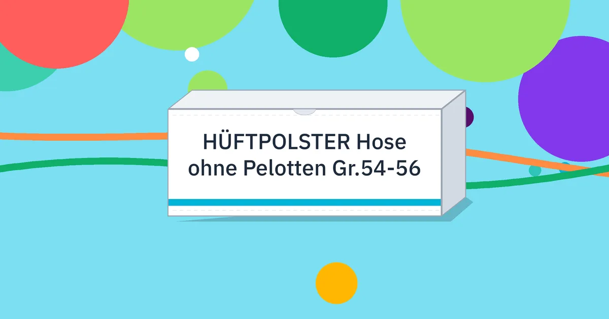 Symbolbild: Packung mit der Aufschrift HÜFTPOLSTER Hose ohne Pelotten Gr.54-56 (PZN 08446422) – Verfügbarkeit und Bezug in Apotheken in Frankfurt am Main