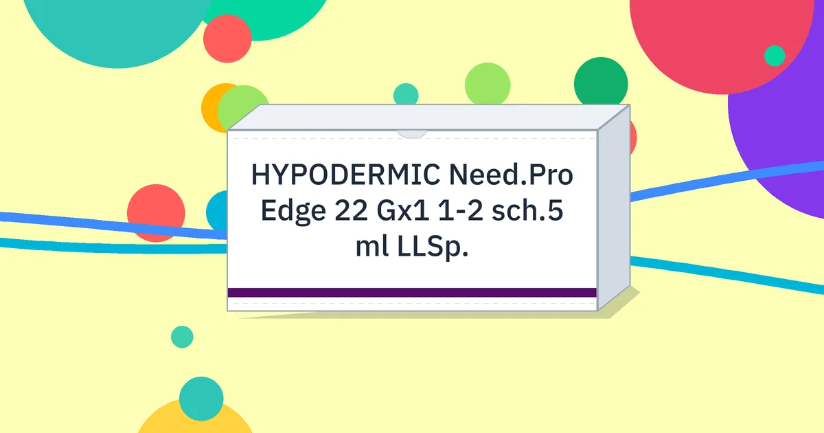 Symbolbild: Packung mit der Aufschrift HYPODERMIC Need.Pro Edge 22 Gx1 1-2 sch.5 ml LLSp. (PZN 09104907) – Verfügbarkeit und Bezug in Apotheken in Frankfurt am Main