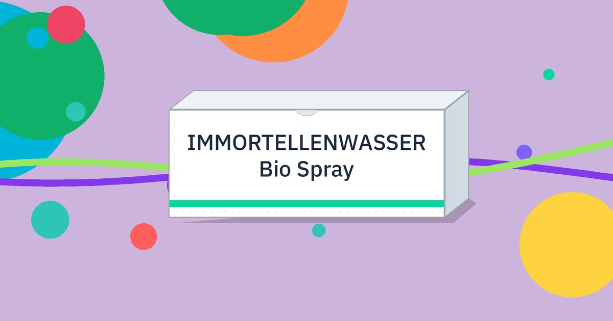 Symbolbild: Packung mit der Aufschrift IMMORTELLENWASSER Bio Spray (PZN 18191928) – Verfügbarkeit und Bezug in Apotheken in Frankfurt am Main