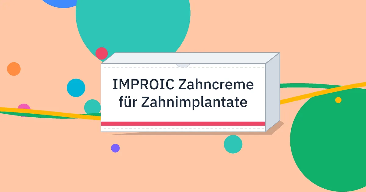 Symbolbild: Packung mit der Aufschrift IMPROIC Zahncreme für Zahnimplantate (PZN 18830908) – Verfügbarkeit und Bezug in Apotheken in Frankfurt am Main