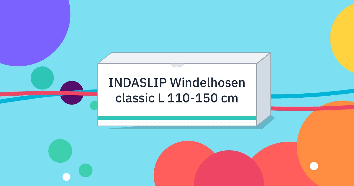 Symbolbild: Packung mit der Aufschrift INDASLIP Windelhosen classic L 110-150 cm (PZN 09922511) – Verfügbarkeit und Bezug in Apotheken in Frankfurt am Main