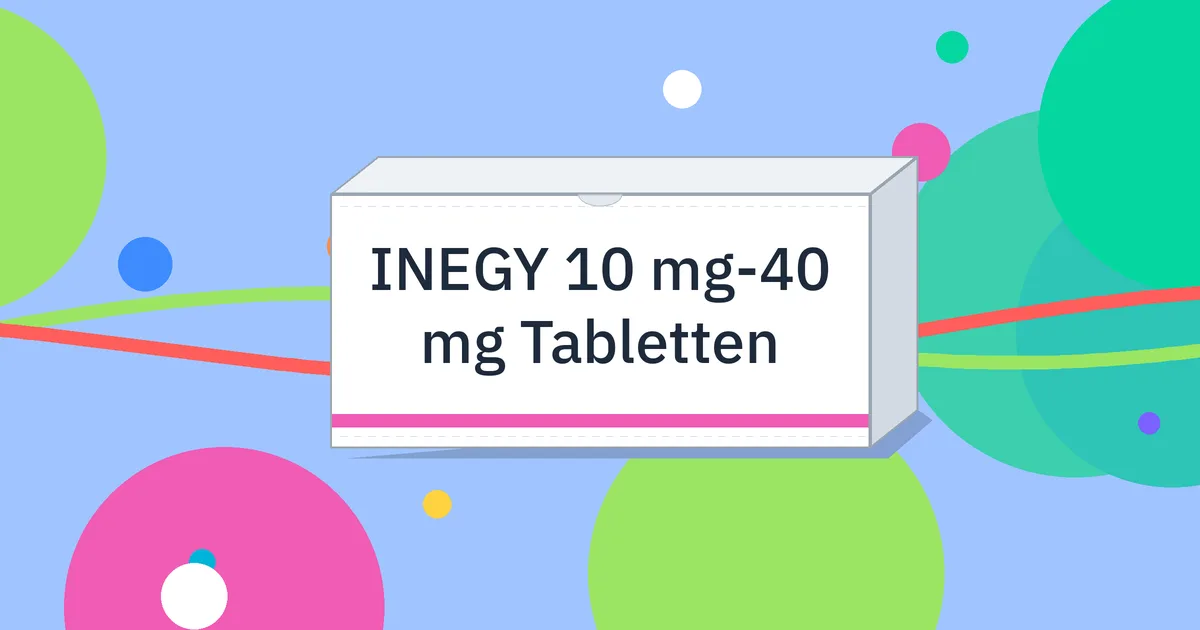 Symbolbild: Packung mit der Aufschrift INEGY 10 mg-40 mg Tabletten (PZN 16888766) – Verfügbarkeit und Bezug in Apotheken in Frankfurt am Main
