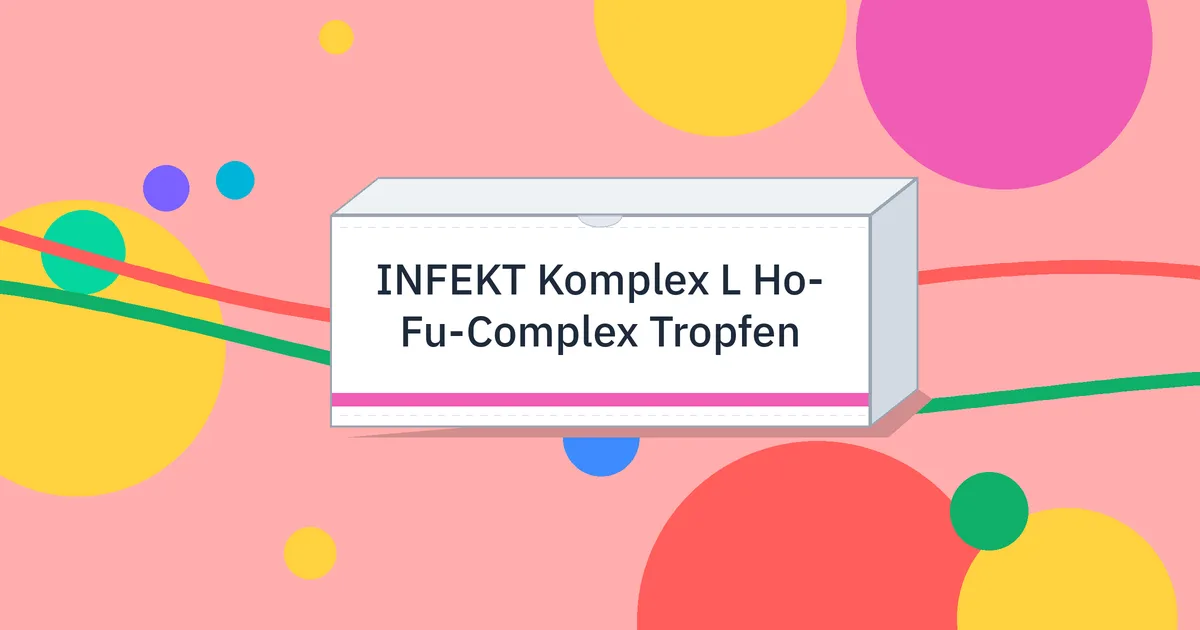 Symbolbild: Packung mit der Aufschrift INFEKT Komplex L Ho-Fu-Complex Tropfen (PZN 03396151) – Verfügbarkeit und Bezug in Apotheken in Frankfurt am Main