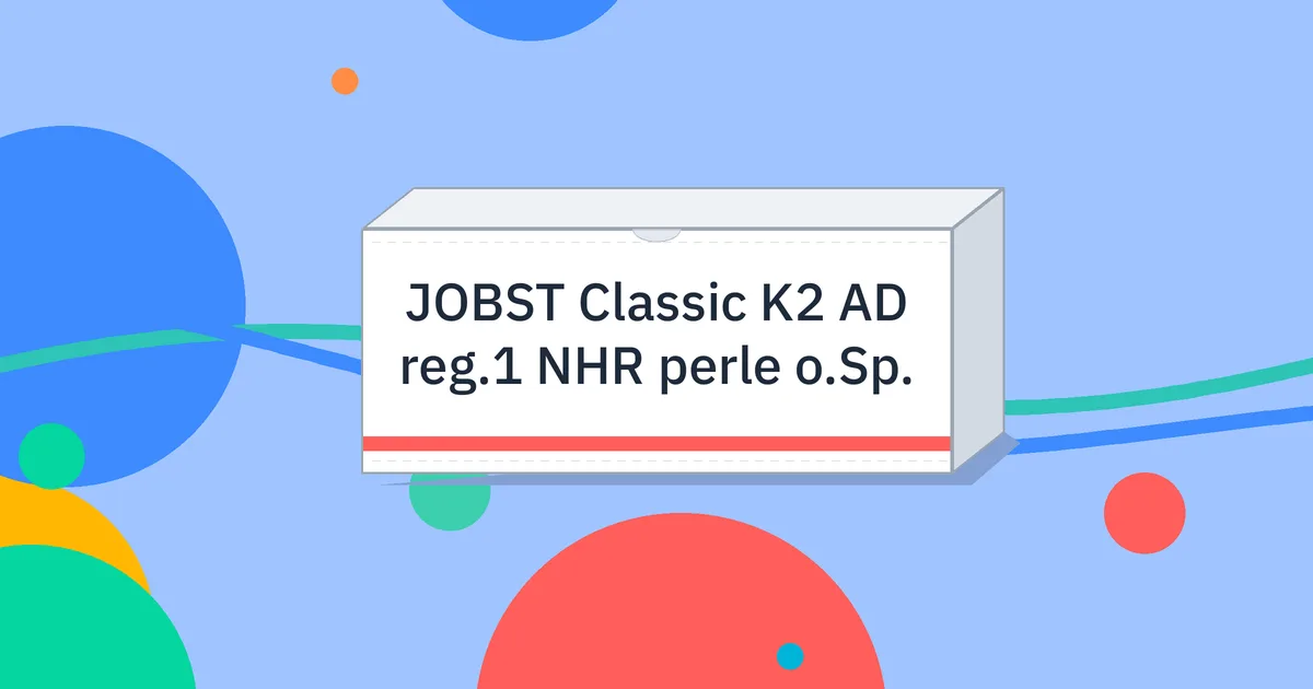 Symbolbild: Packung mit der Aufschrift JOBST Classic K2 AD reg.1 NHR perle o.Sp. (PZN 13062066) – Verfügbarkeit und Bezug in Apotheken in Frankfurt am Main
