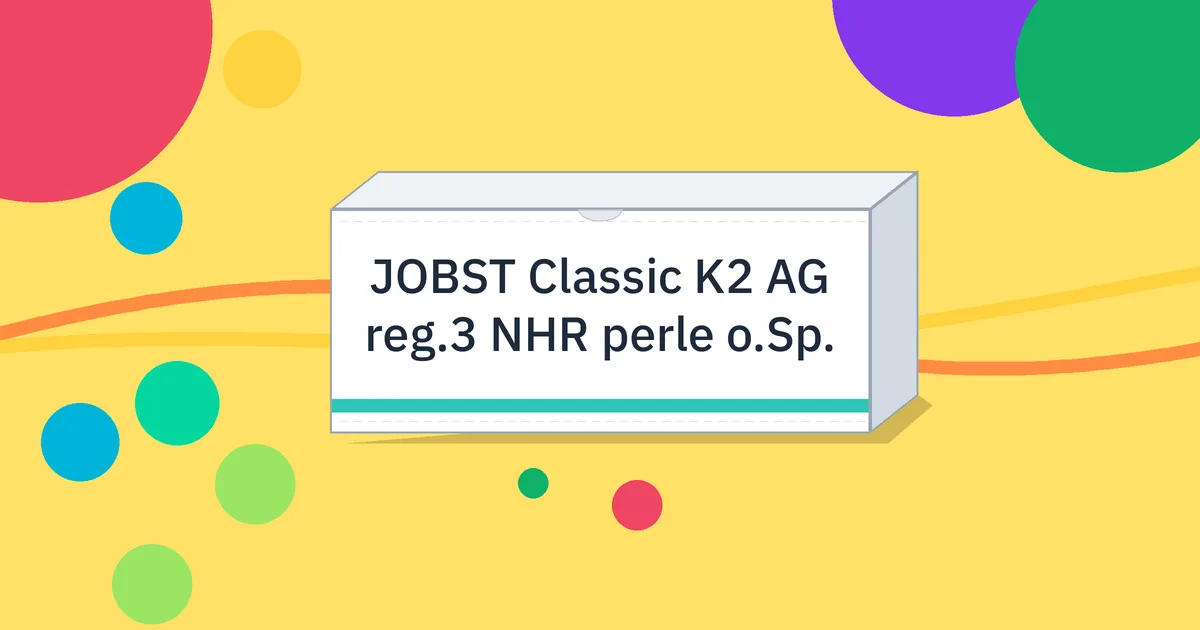 Symbolbild: Packung mit der Aufschrift JOBST Classic K2 AG reg.3 NHR perle o.Sp. (PZN 10727134) – Verfügbarkeit und Bezug in Apotheken in Frankfurt am Main