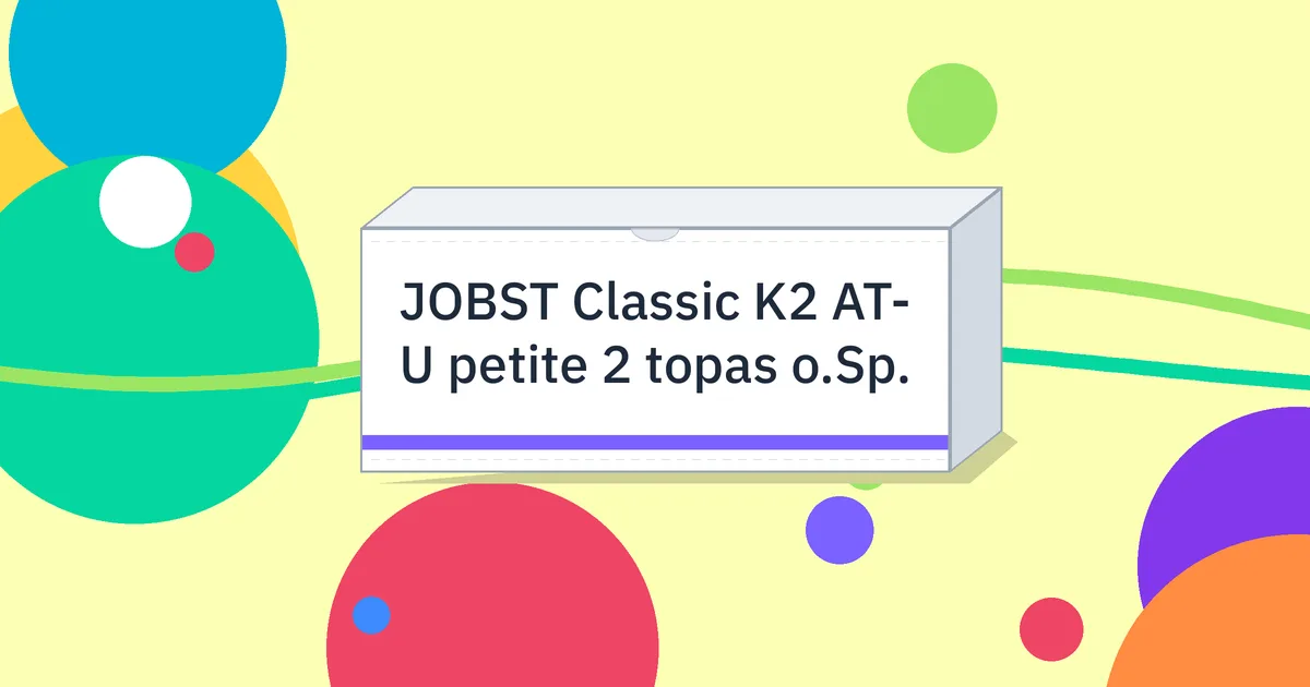 Symbolbild: Packung mit der Aufschrift JOBST Classic K2 AT-U petite 2 topas o.Sp. (PZN 13068577) – Verfügbarkeit und Bezug in Apotheken in Frankfurt am Main
