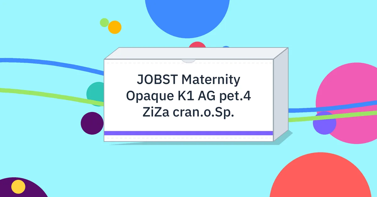 Symbolbild: Packung mit der Aufschrift JOBST Maternity Opaque K1 AG pet.4 ZiZa cran.o.Sp. (PZN 15857232) – Verfügbarkeit und Bezug in Apotheken in Frankfurt am Main