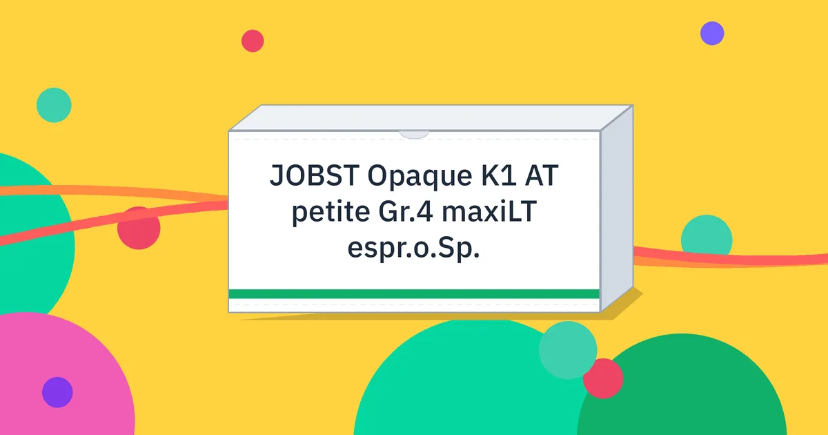 Symbolbild: Packung mit der Aufschrift JOBST Opaque K1 AT petite Gr.4 maxiLT espr.o.Sp. (PZN 16277005) – Verfügbarkeit und Bezug in Apotheken in Frankfurt am Main