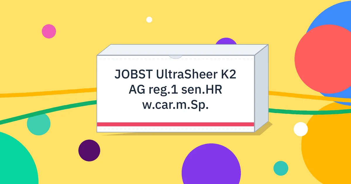 Symbolbild: Packung mit der Aufschrift JOBST UltraSheer K2 AG reg.1 sen.HR w.car.m.Sp. (PZN 11262507) – Verfügbarkeit und Bezug in Apotheken in Frankfurt am Main