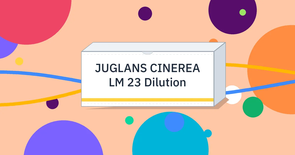 Symbolbild: Packung mit der Aufschrift JUGLANS CINEREA LM 23 Dilution (PZN 13563839) – Verfügbarkeit und Bezug in Apotheken in Frankfurt am Main
