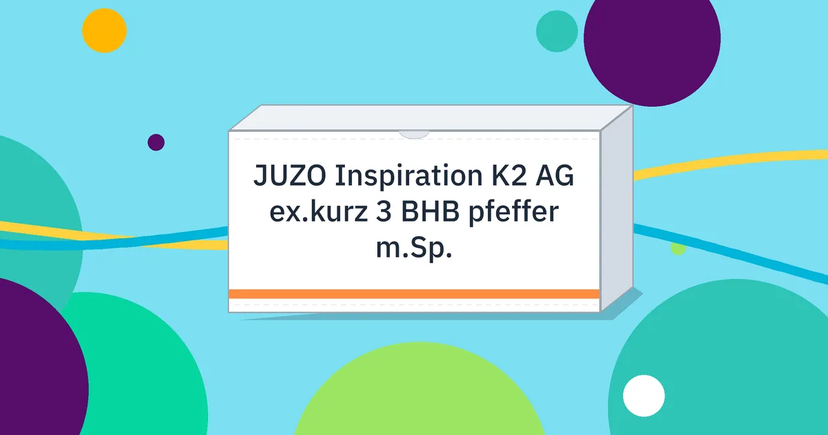 Symbolbild: Packung mit der Aufschrift JUZO Inspiration K2 AG ex.kurz 3 BHB pfeffer m.Sp. (PZN 14835263) – Verfügbarkeit und Bezug in Apotheken in Frankfurt am Main